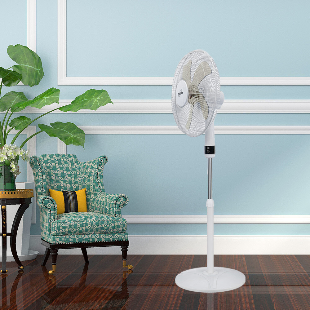 16 Inch (40cm) Pedestal Fan with Remote Control-RD-40DC(5)-White Color ...